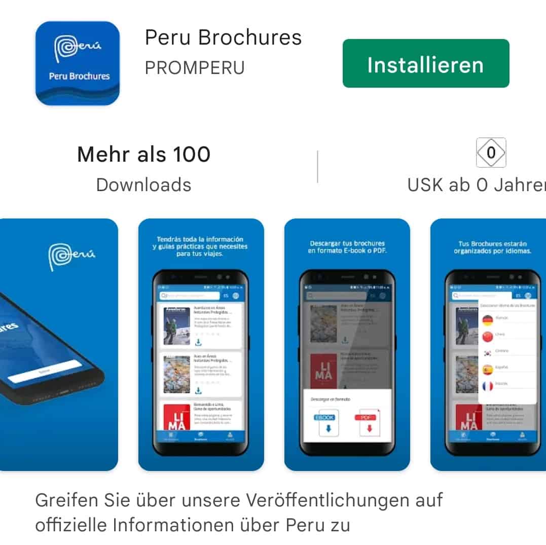 App "Peru Broschure" - PROMPERÚ in Deutschland